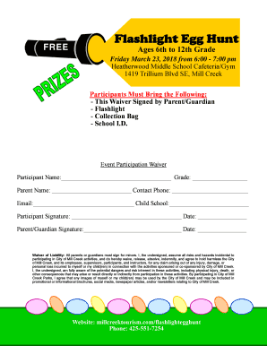 Fillable Online Flashlight Egg Hunt FREE Ages 6th to 12th Grade Fax ...