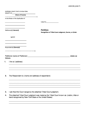 Fillable Online Petition - New York State Unified Court System Fax ...