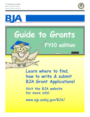 Fillable Online Outline for BJA Guide to Grants - Bureau of Justice ...