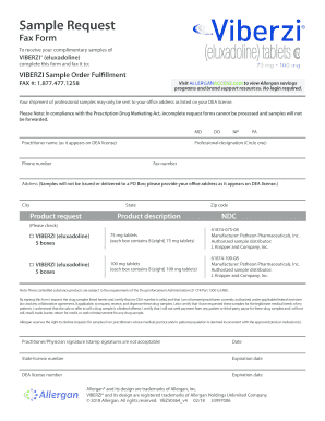 Fillable Online VIBERZI Sample Order Fulfillment Fax Email Print ...