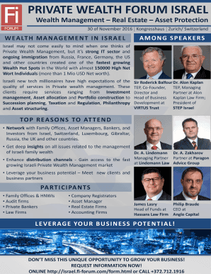 Fillable Online PRIVATE WEALTH FORUM ISRAEL Fax Email Print - pdfFiller