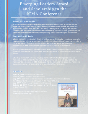 Fillable Online Emerging Leaders Award and Scholarship to the Fax Email ...