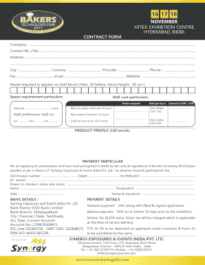 Fillable Online contract form - Bakers Technology Fair Fax Email Print ...