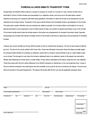 Fillable Online funeral/illness inmate transport form - Barrow County ...