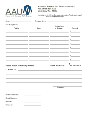 Fillable Online Member Request for Reimbursement Fax Email Print ...