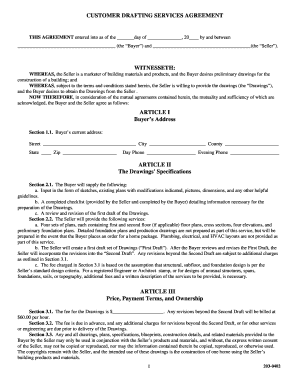Fillable Online CUSTOMER DRAFTING SERVICES AGREEMENT Fax Email Print ...