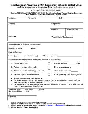 Fillable Online Investigation of Parvovirus B19 in the pregnant patient ...