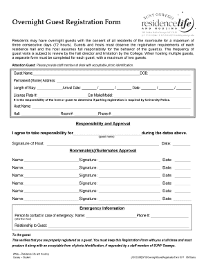 Fillable Online Overnight Guest Registration Form.docx Fax Email Print ...