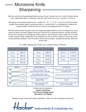 Fillable Online Microtome Knife Sharpening - Hacker Instruments ...