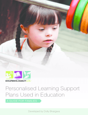 Fillable Online Personalised Learning Support Plans Used in Education ...