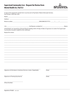 Fillable Online Supervised Community Care - Request for Review Form Fax ...