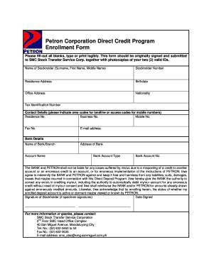 Fillable Online smc stock transfer service corporation Fax Email Print ...
