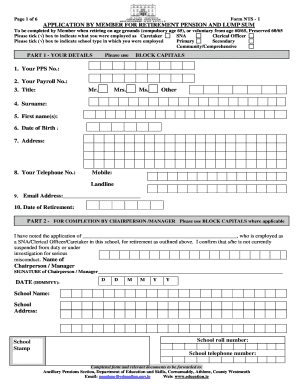 Fillable Online Application for retirement Voluntary or Compulsory ...