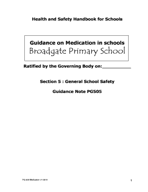 Fillable Online Health and Safety Handbook for Schools - Broadgate ...