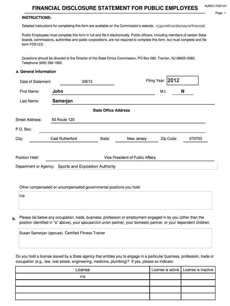 Fillable Online gov/ethics/disclosure/financial/ Fax Email Print ...