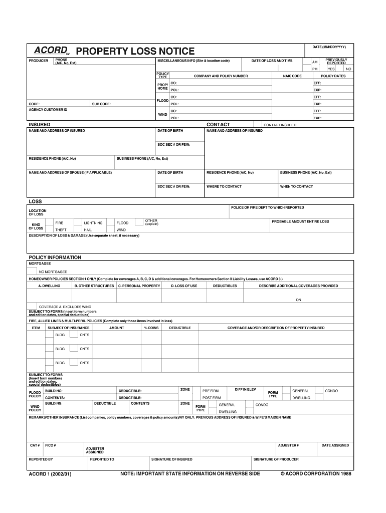 Fillable Online general liability notice of occurrence / claim ...
