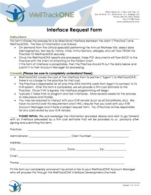 Fillable Online Interface Request Form - welltrackone.co Fax Email ...