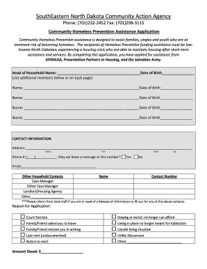 Fillable Online Homeless Prevention Assistance Pre-Application ...