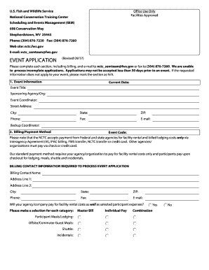 Fillable Online nctc fws Application form - US Fish and Wildlife ...