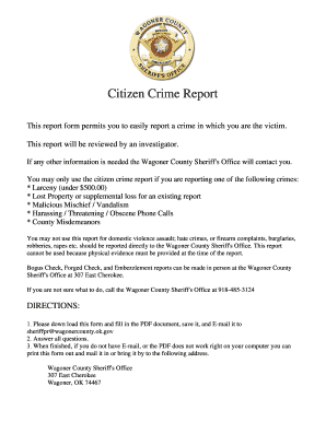 Fillable Online Citizen Crime Report Fax Email Print - pdfFiller