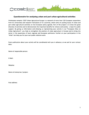 Fillable Online Questionnaire for analyzing urban and peri-?urban ...