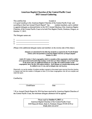 Fillable Online Delegate Form - American Baptist Churches of the ...