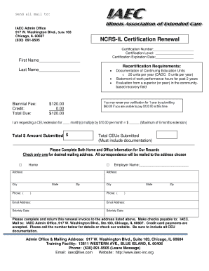 Fillable Online NCRS Renewal Form Fax Email Print - pdfFiller