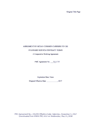 Fillable Online www2 fmc Original Title Page AGREEMENT BY OCEAN COMMON CARRIERS ... Fax Email ...