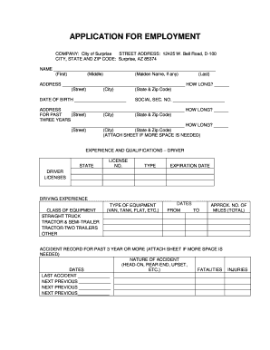 Fillable Online CDL/FTA Application for Employment Fax Email Print ...
