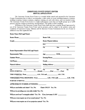 Fillable Online event center application agreement Fax Email Print ...
