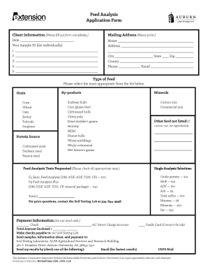 Fillable Online Feed Analysis Fax Email Print - pdfFiller