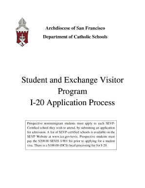 Fillable Online Student and Exchange Visitor Program I-20 Application ...