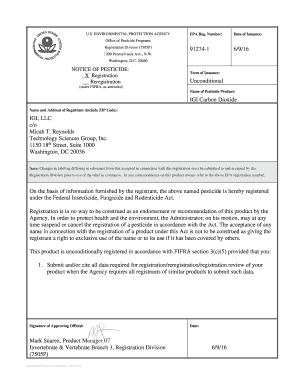 Fillable Online US EPA, Pesticide Product Label, IGI CARBON DIOXIDE,06 ...