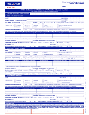 Fillable Online FATCA Declaration and Additional KYC Form for ...