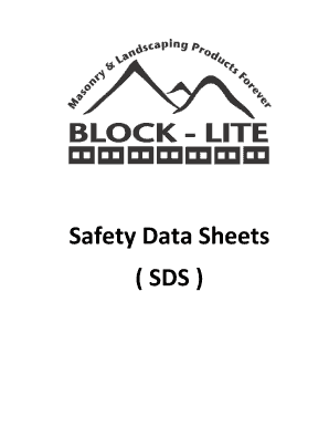 Fillable Online Safety Data Sheets ( SDS ) - block-lite.com Fax Email ...