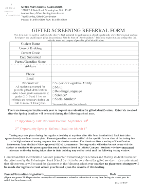 Fillable Online Screening Referral.docx Fax Email Print - pdfFiller