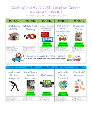 Fillable Online Summer Vacation Care Program.docx Fax Email Print ...