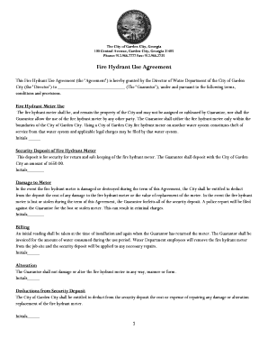Fillable Online Fire Hydrant Use Agreement Fax Email Print - pdfFiller