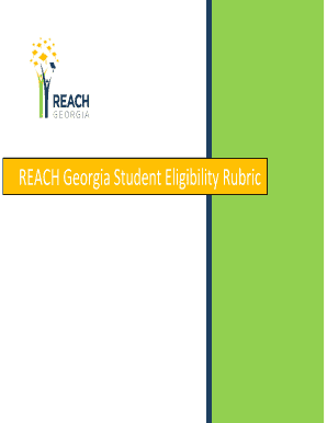 Fillable Online REACH Georgia Student Eligibility Rubric Fax Email ...