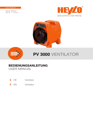 Ventilator Pv3000 - Fill Online, Printable, Fillable, Blank | pdfFiller