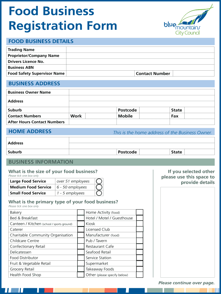 Fillable Online Food Business details Fax Email Print - pdfFiller