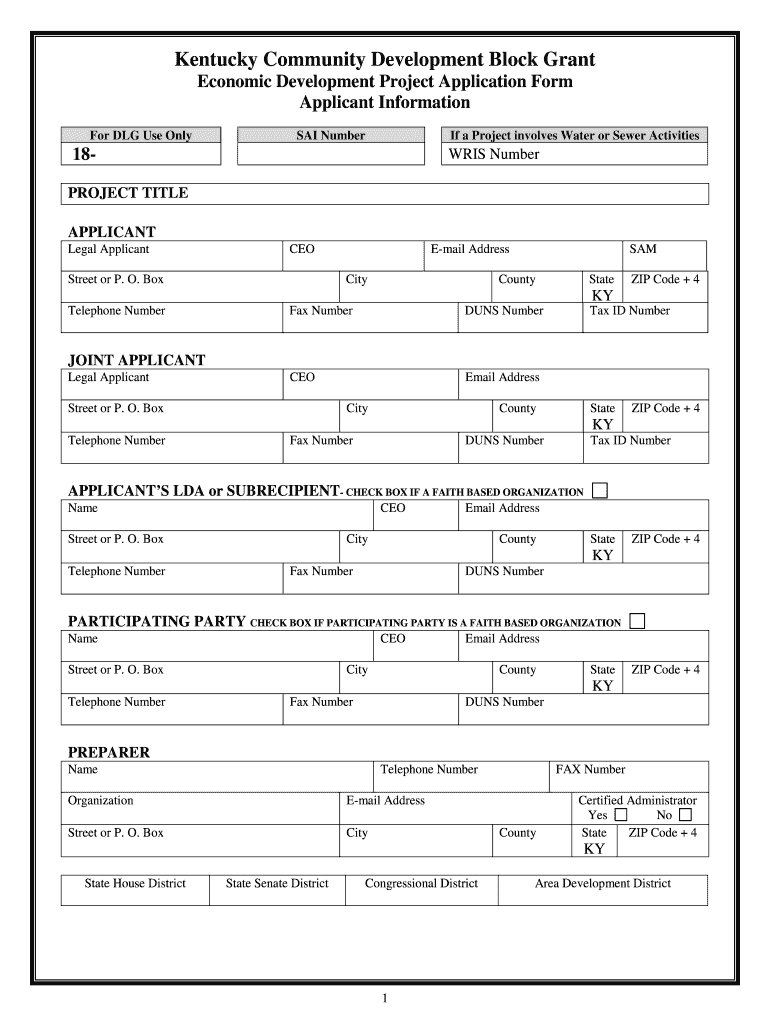 Fillable Online kydlgweb ky Kentucky Community Development Block Grant ...