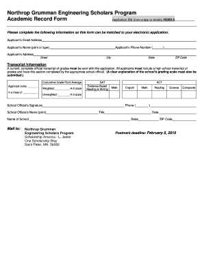 Fillable Online Northrop Grumman Engineering Scholars Program Fax Email Print - pdfFiller