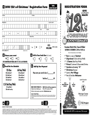 Fillable Online 2018 12ks of Christmas Registration Form Fax Email ...