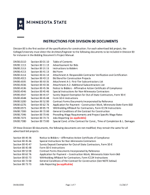 Fillable Online Division 00 is the first section of the specifications ...