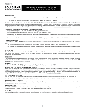 Fillable Online revenue louisiana Instructions for Completing Form R ...