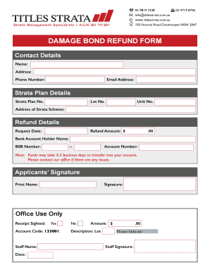Bond Refund Form - Fill Online, Printable, Fillable, Blank | pdfFiller