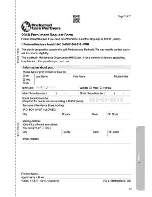 Fillable Online 2018 summary of benefits - Preferred Care Partners Fax ...