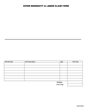 Fillable Online KIPOR WARRANTY & LABOR CLAIM FORM Fax Email Print ...