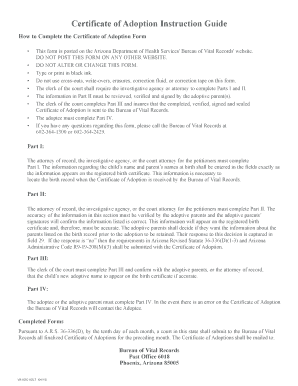 Fillable Online How to Complete the Certificate of Adoption Form Fax ...